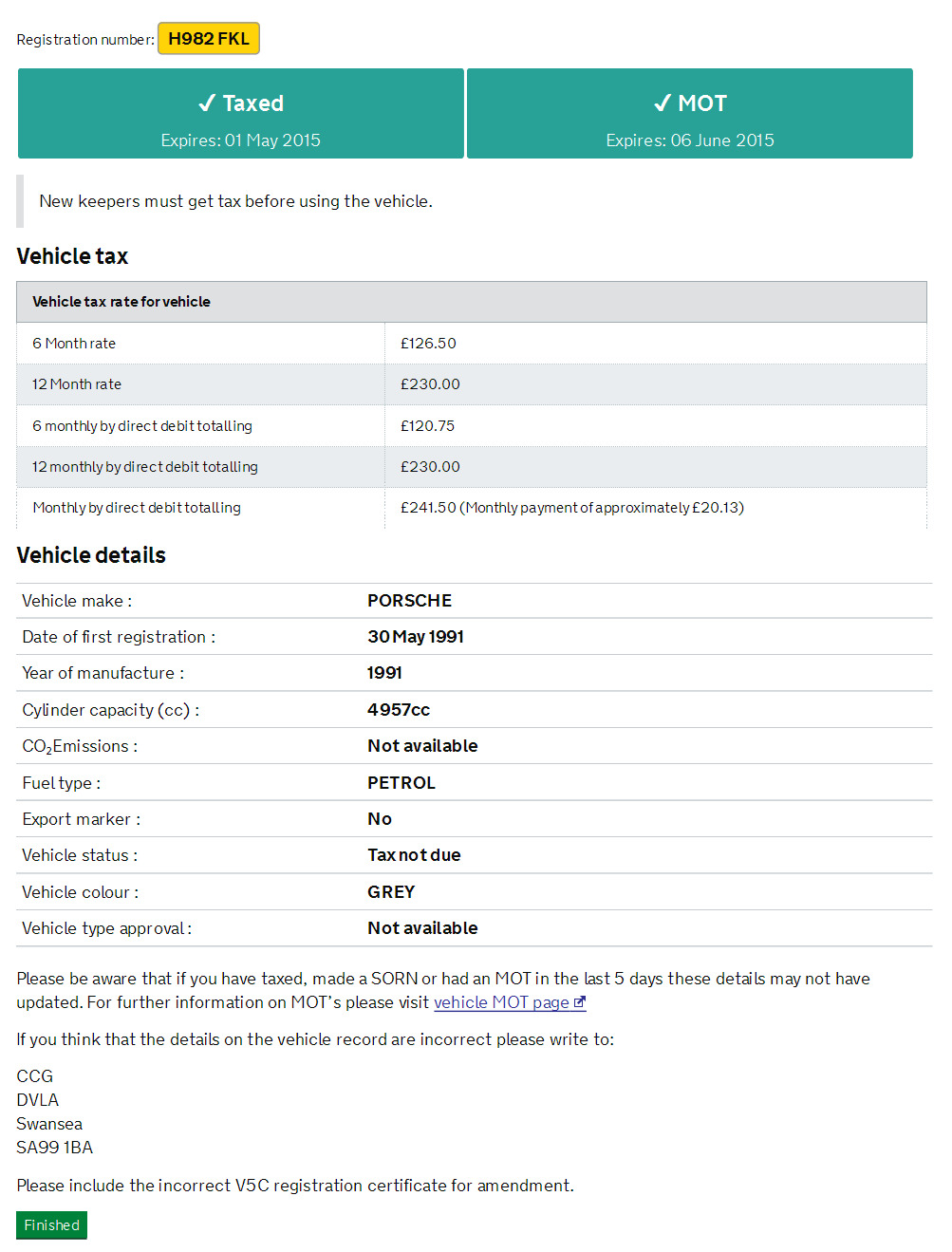 La prueba de que la matrícula ‘H982 FKL’ del Porsche 928 de Clarkson ...