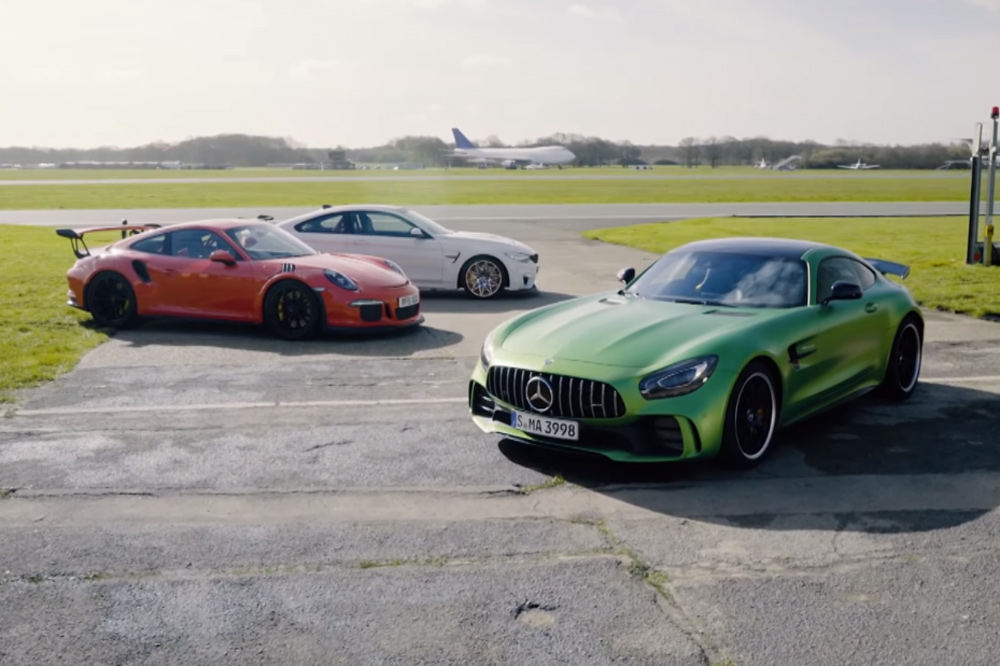 Vídeo: Chris Harris enfrenta al AMG GT R contra el 911 GT3 RS y el M4 ...